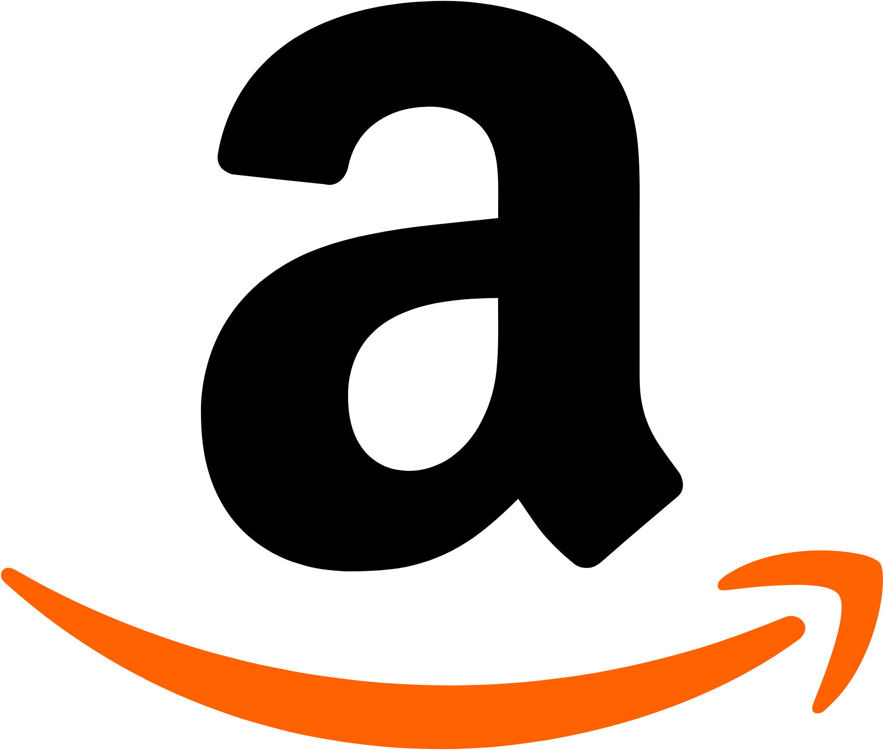 Amazon logo in transparent PNG and vectorized SVG formats
