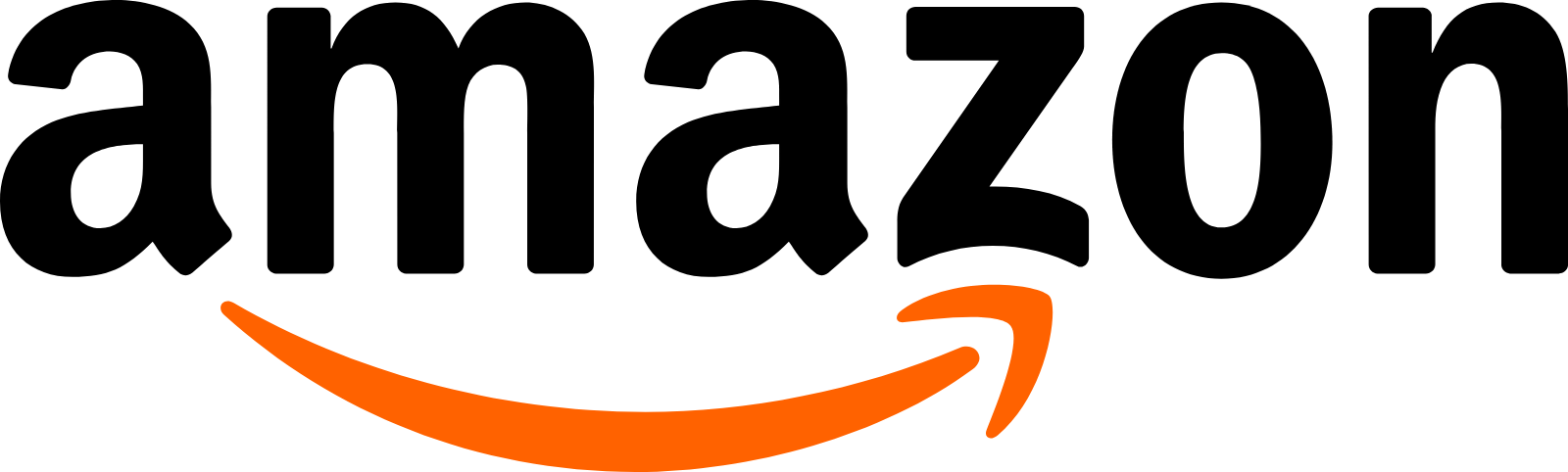 Amazon logo in transparent PNG and vectorized SVG formats