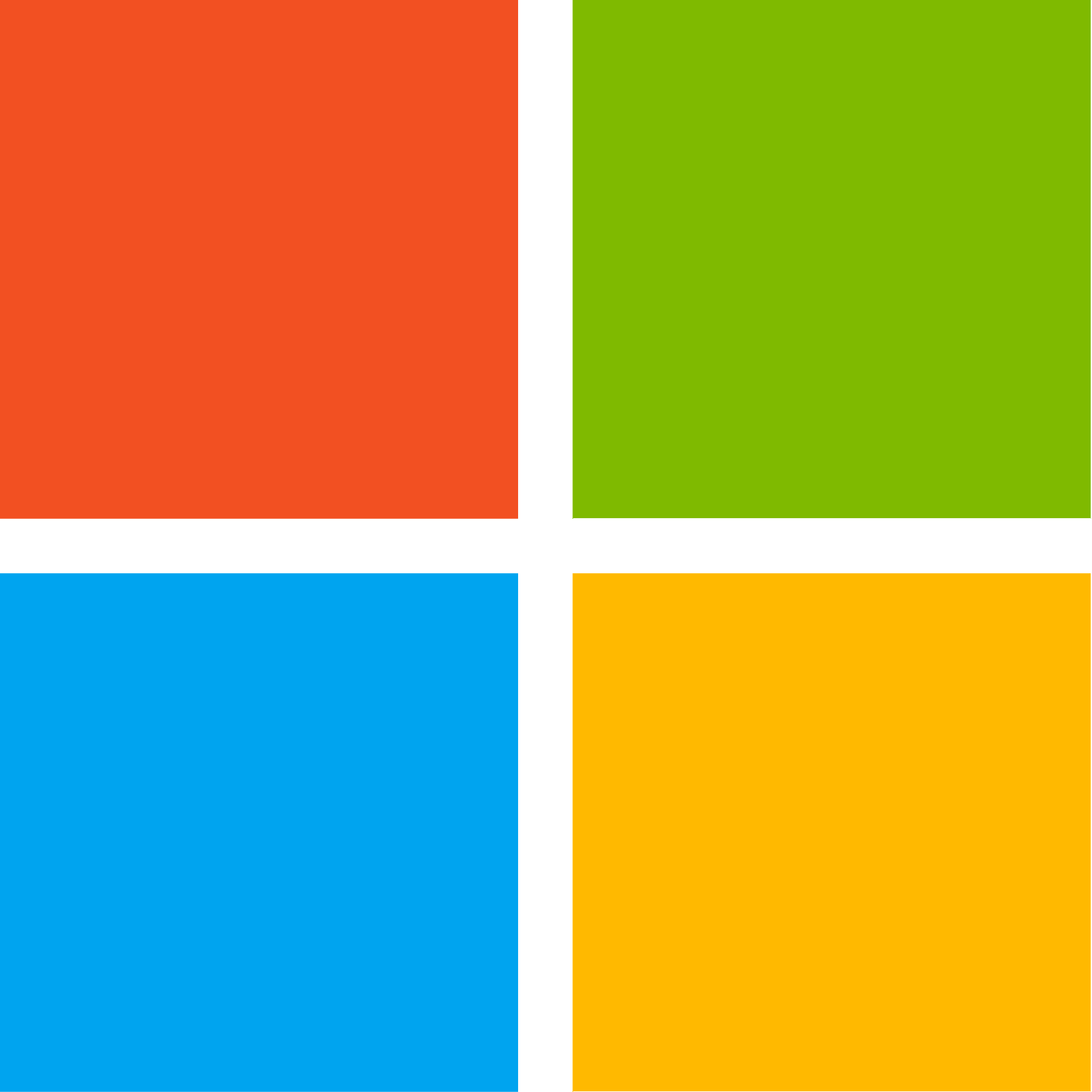 Microsoft logo in transparent PNG and vectorized SVG formats